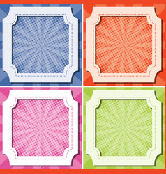 Frame template design with blue background Vector Image
