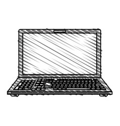 Color image cartoon front view laptop computer Vector Image