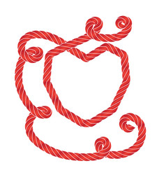 Rope heart icon or love symbol frame isolated Vector Image