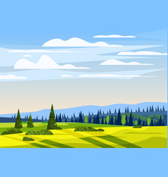 Rural countryside landscape farmhouse spring Vector Image