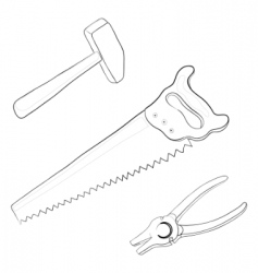 Orbitoclast and hammer sketch engraving Royalty Free Vector