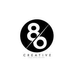 68 6 8 number logo design with a creative cut and Vector Image