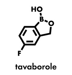 Tavaborole topical antifungal drug molecule Vector Image