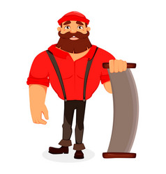 Lumberjack handsome logger cartoon character Vector Image