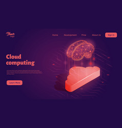 Artificial neural networks landing web page Vector Image