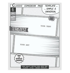 Comic book style template Royalty Free Vector Image