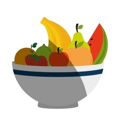 Dish with healthy food isolated icon Royalty Free Vector