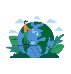 Cartoon earth with trees Royalty Free Vector Image