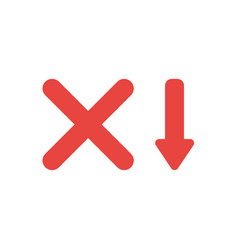 Icon concept of down word with arrow moving down Vector Image