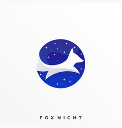 Night fox logo Royalty Free Vector Image - VectorStock