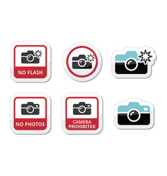 Camera taking photos no camera sign icons Vector Image