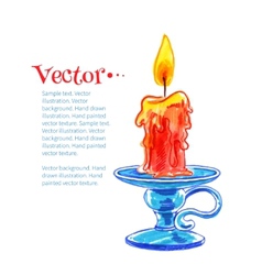 Man holding a candle with light at night Vector Image