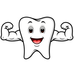 Strong tooth cartoon Royalty Free Vector Image