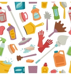House cleaning tools seamless pattern Royalty Free Vector