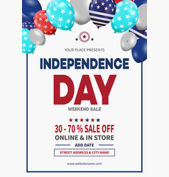 Independence day sale poster flyer design Vector Image
