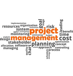 Word cloud project management Royalty Free Vector Image