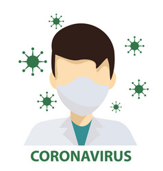 Doctor with mask fighting covid-19 coronavirus Vector Image