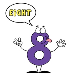 Funny cartoon numbers-8 Royalty Free Vector Image