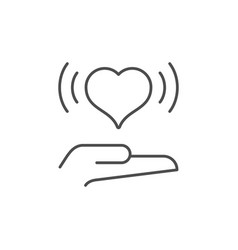 Heart hands neon sign Royalty Free Vector Image