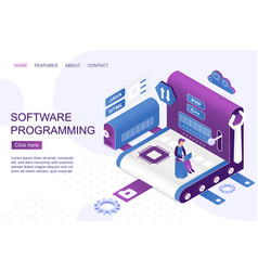 Full stack developer isometric concept Royalty Free Vector