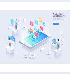 Application development isometric Royalty Free Vector Image