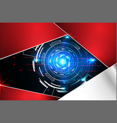 Abstract red circle technology background on hi Vector Image