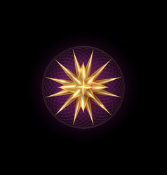 North star compass adventure gold logo Royalty Free Vector