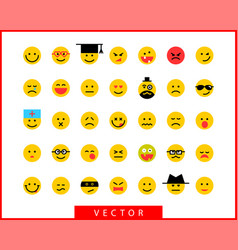 Big set smiles faces collection smile icon symbol Vector Image