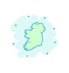 Cartoon ireland map icon in comic style ireland Vector Image