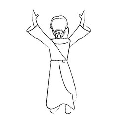 Jesus christ crucified devotion sacrifice sketch Vector Image