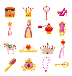 Princess throne adorned with diamonds crown Vector Image
