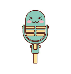 Kawaii microphone sound music equipment Royalty Free Vector