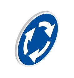 Set of round blue road signs on white Royalty Free Vector