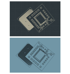 Cpu blueprints Royalty Free Vector Image - VectorStock