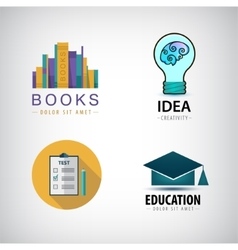 Education library knowledge logo books Royalty Free Vector