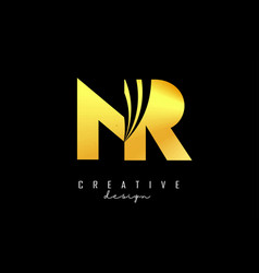 Creative white letters nr n r logo with leading Vector Image