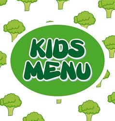 Kids menu over tablecloth background Royalty Free Vector