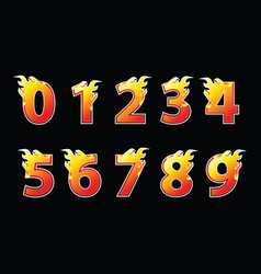 Number 2 fire flame logo speed race design Vector Image