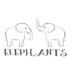 Elephants around zoo sign Royalty Free Vector Image