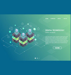 Concept of big data processing isometric data Vector Image