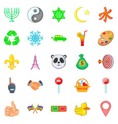 Symbolize icons set cartoon style Royalty Free Vector Image