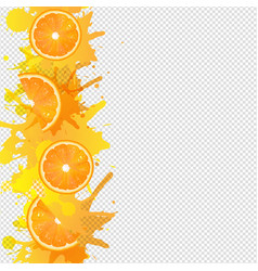 Orange mango border with paint transparent Vector Image