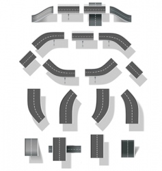 Road map kit construction elements Royalty Free Vector Image