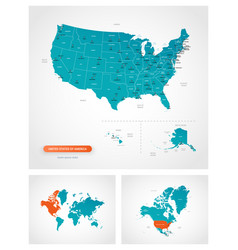 United states - bright colors political map Vector Image