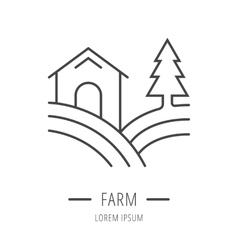 Agriculture and organic farm line logos Royalty Free Vector