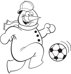 Cartoon running snowman Royalty Free Vector Image
