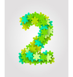 Floral numbers colorful flowers number 6 Vector Image