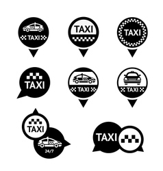 Taxi - set stickers Royalty Free Vector Image - VectorStock