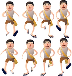 Boy walk cycle view side Royalty Free Vector Image