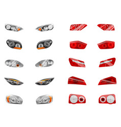 Modern car lights composition Royalty Free Vector Image
